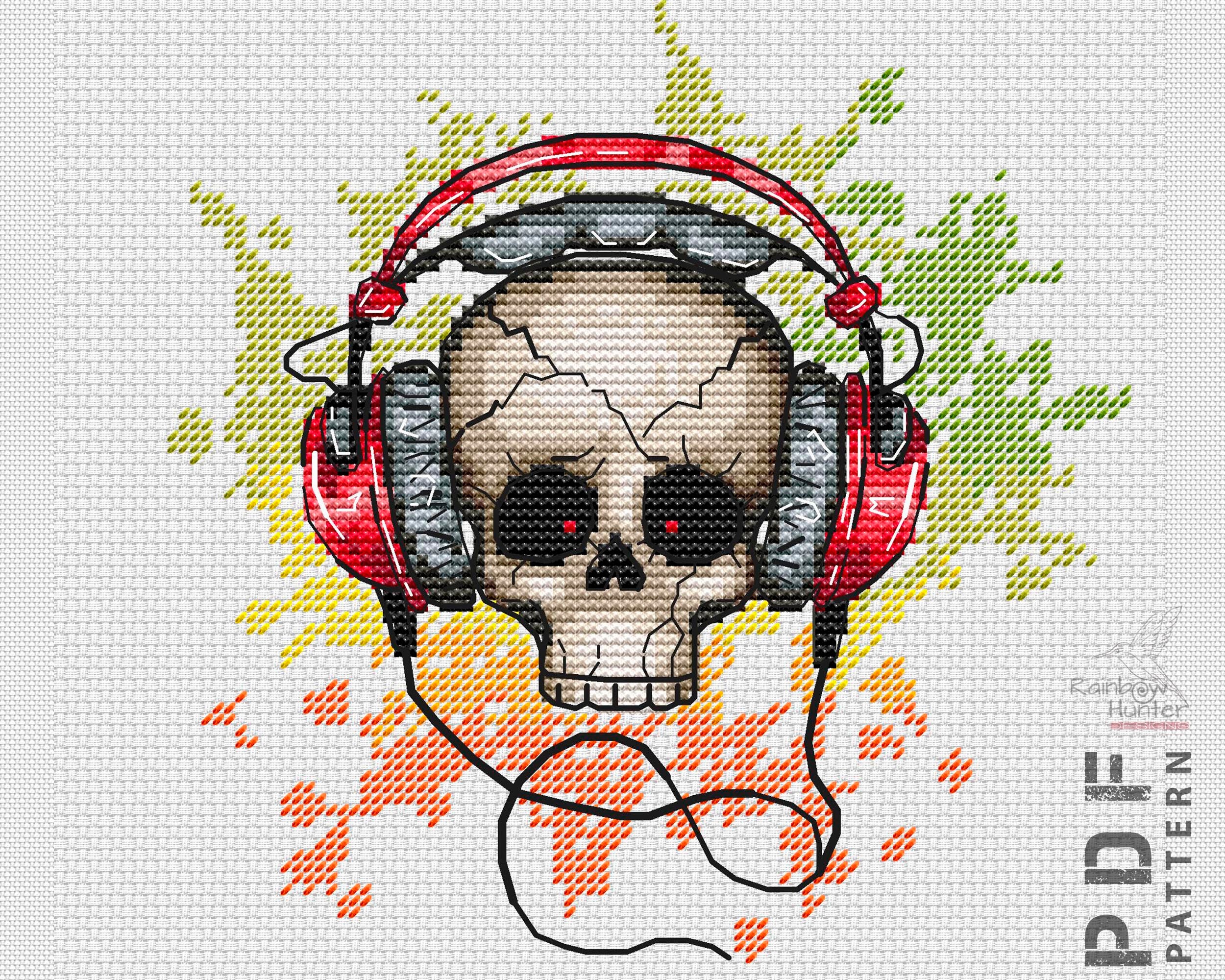 Cross Stitch Skull Pattern PDF Set of 3 Creepy Cute Cross - Etsy