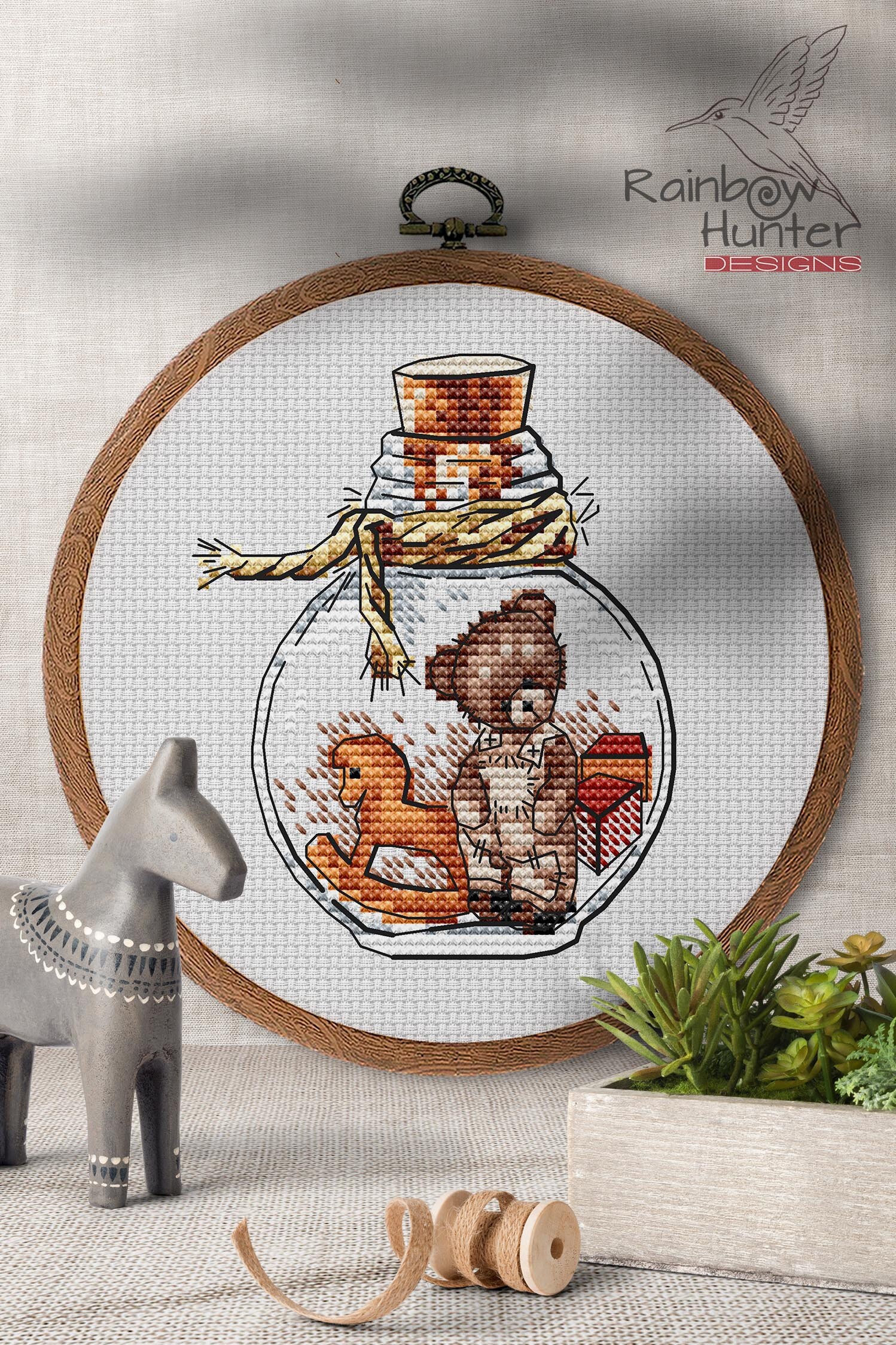 Toy Bear Cross Stitch Pattern PDF, Bottle Cross Stitch, Small Cross ...