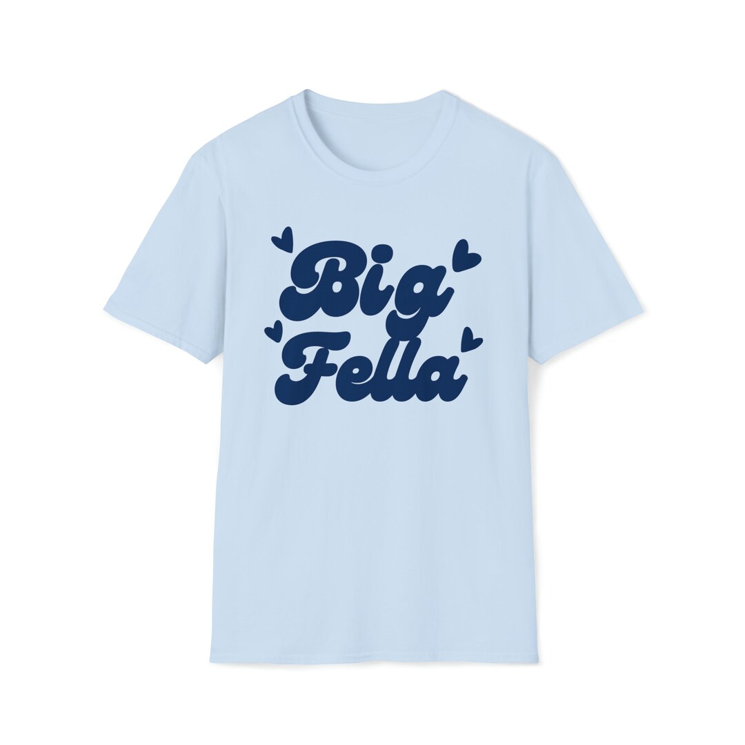 Big Fella Hearts With Blue Font unisex Softstyle T-shirt - Etsy