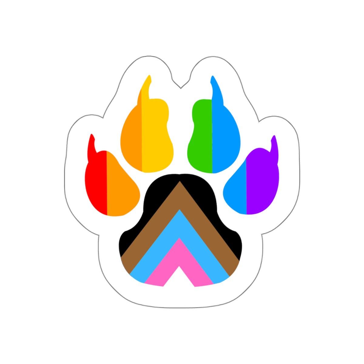 Furry LGBTQIA+ Pride Paw Flag Sticker (5 Sizes) Vinyl Die-cut Indoor ...