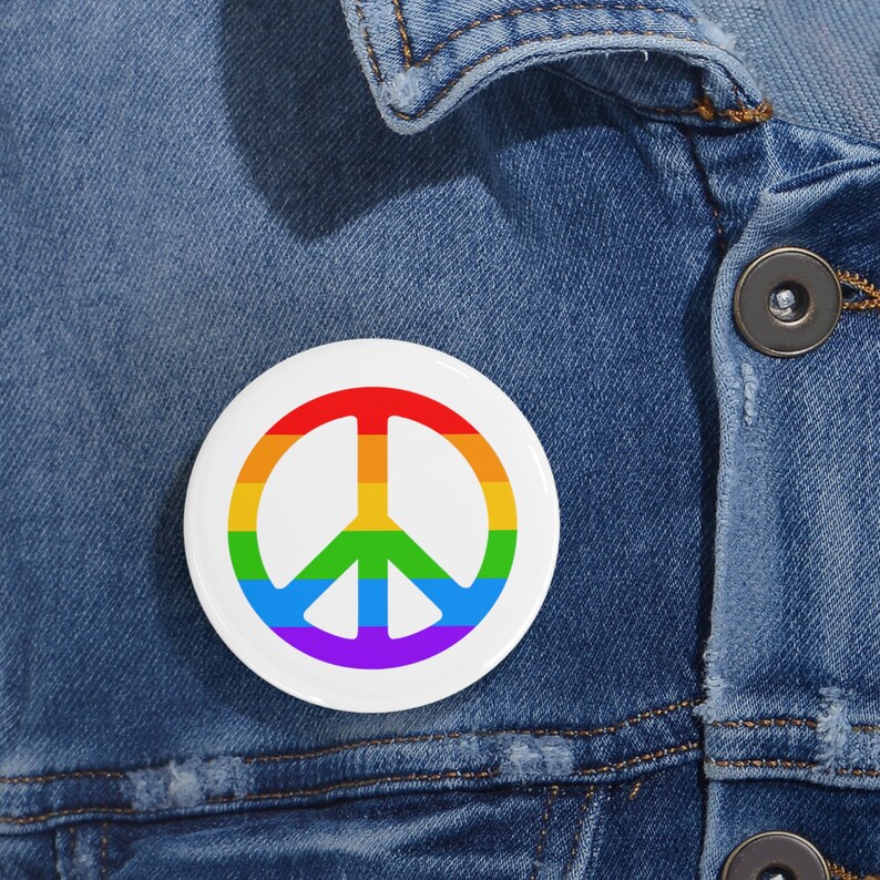 Peace Sign - Rainbow/lgbt (pin/button) - Etsy