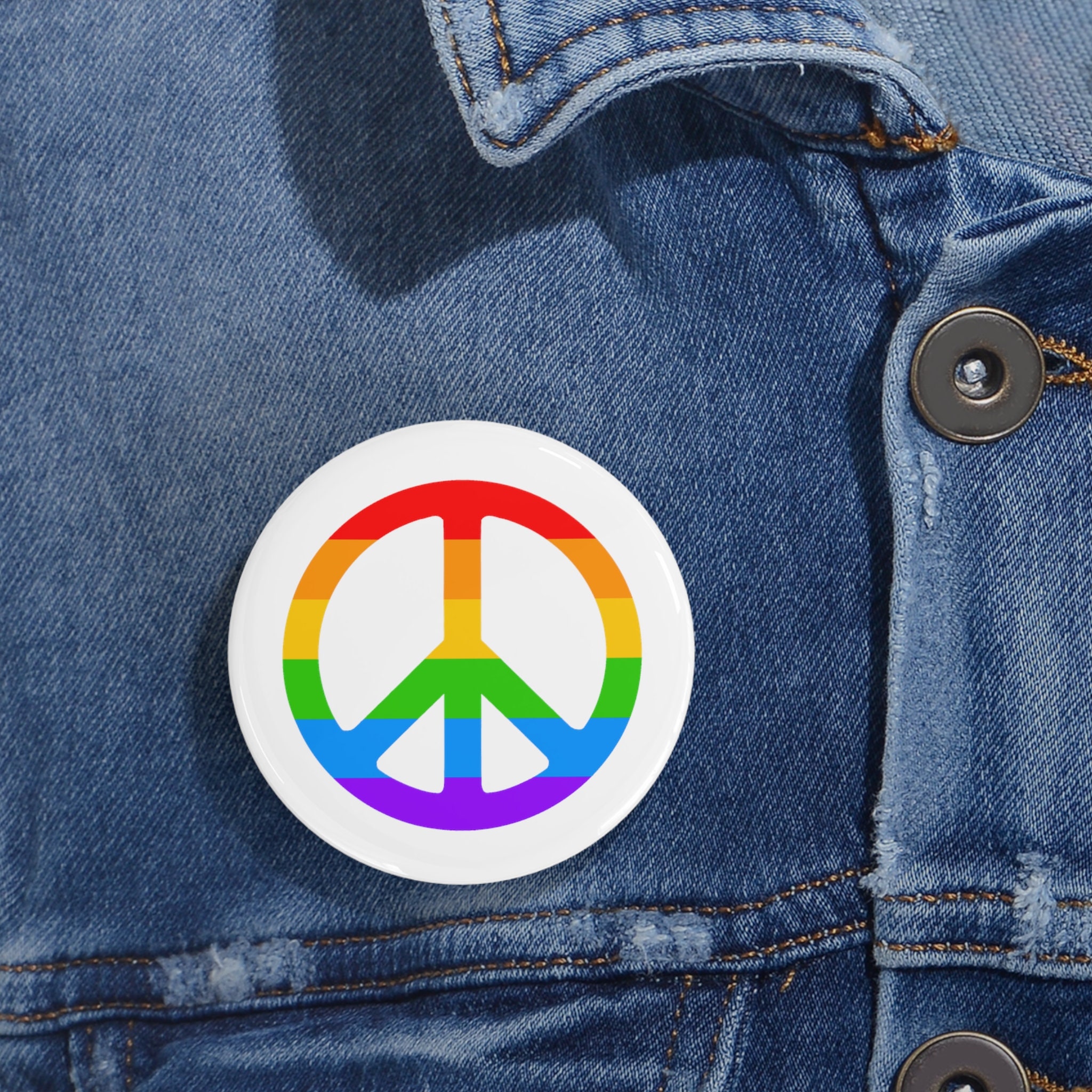 Peace Sign - Rainbow/lgbt (pin/button) - Etsy