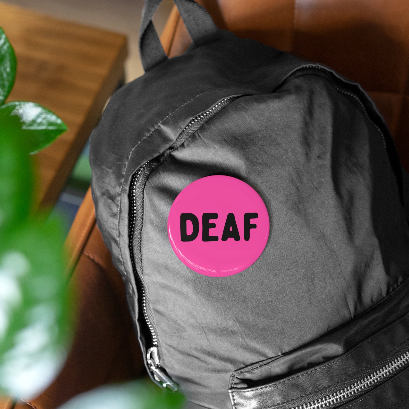 Deaf (pin/button/badge) - Pink - Hearing Loss, Hearing-impaired ...