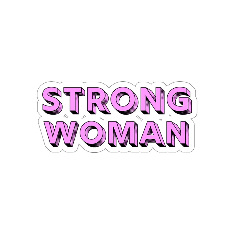 Strong Woman - Pink Blocky Font (die-cut Sticker) - Etsy