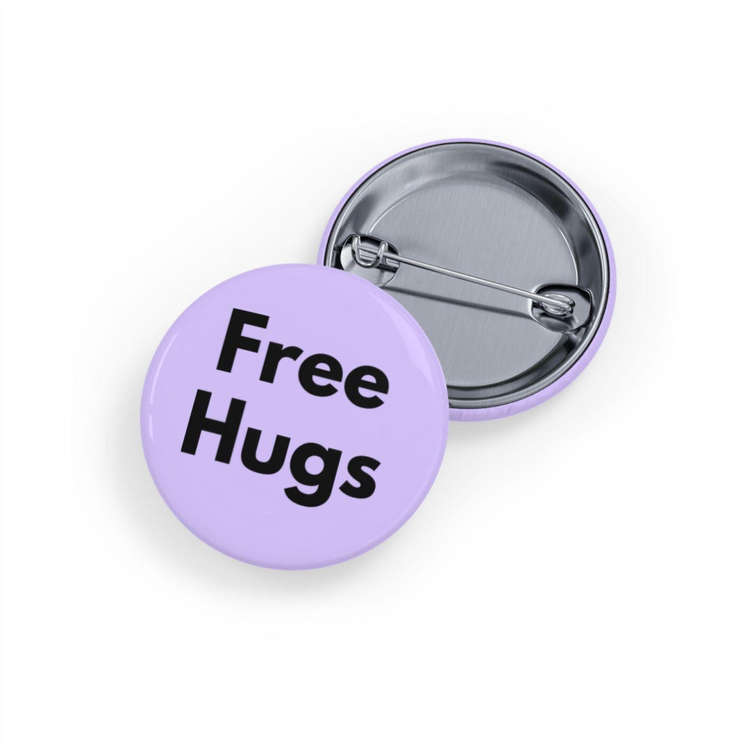 Free Hugs (pin) Cute Friendly Badge, Fun Gift, Wholesome & Playful ...