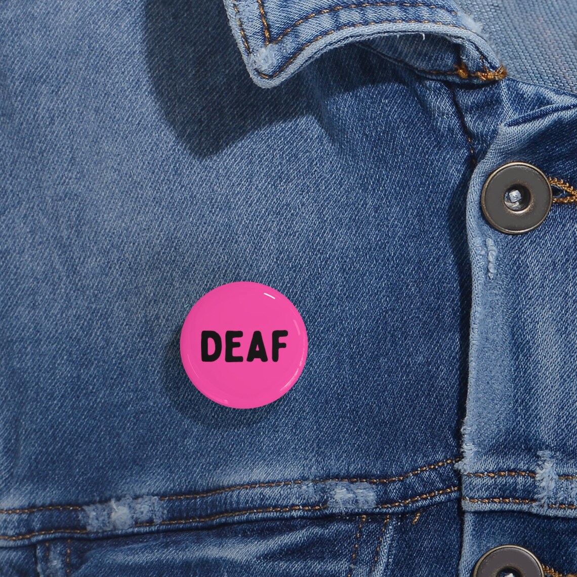Deaf (pin/button/badge) - Pink - Hearing Loss, Hearing-impaired ...