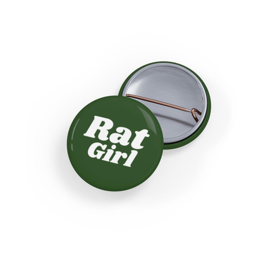 Rat Girl Pin/button Dark Green - Etsy