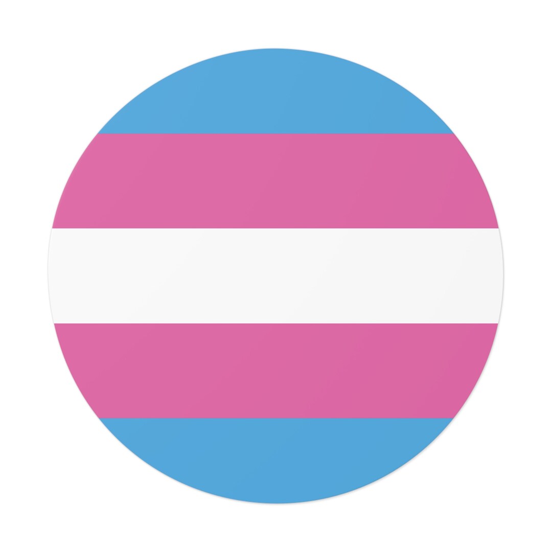 Transgender Pride Flag (round Vinyl Sticker) Lgbt/lgbtqia Trans Pride ...