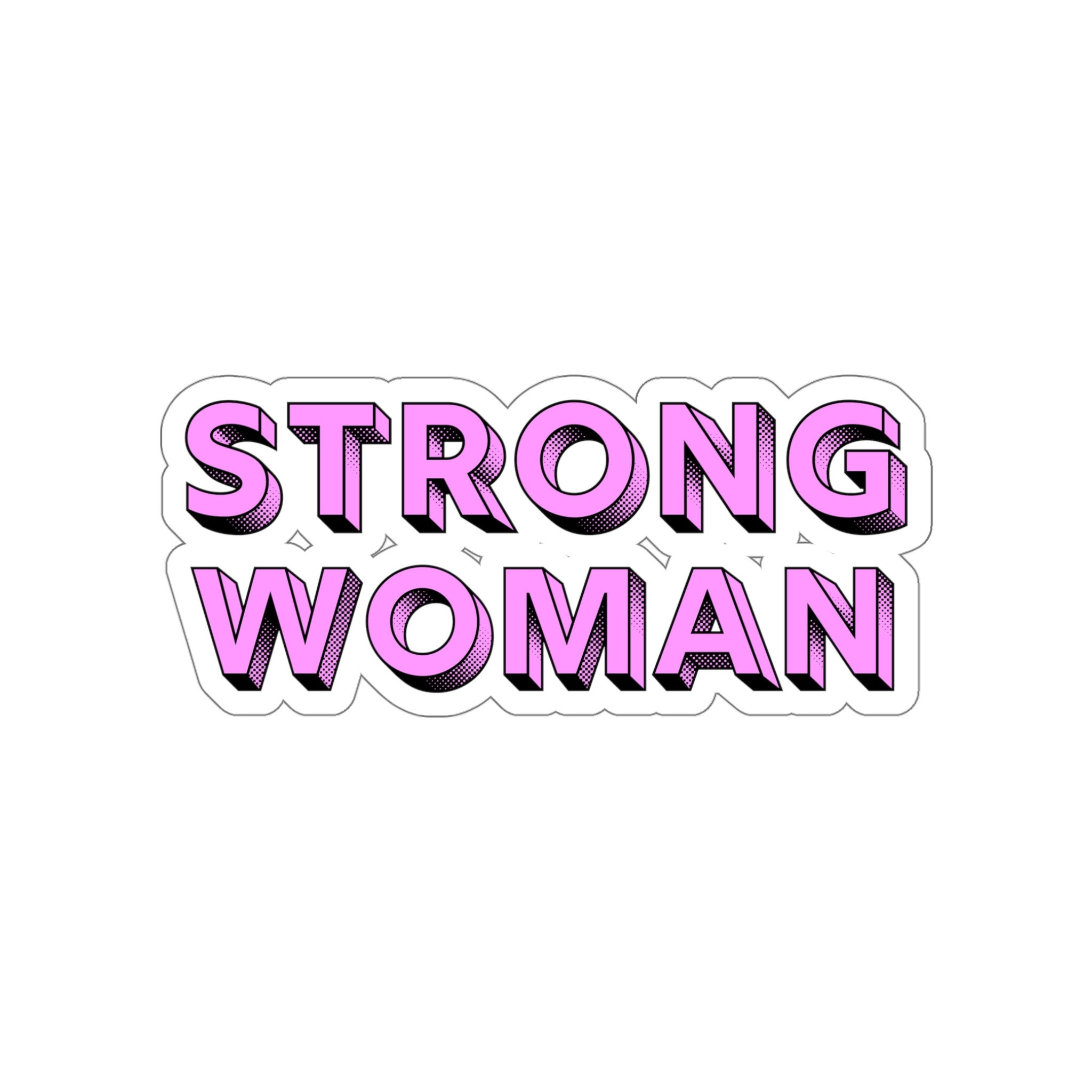 Strong Woman - Pink Blocky Font (die-cut Sticker) - Etsy