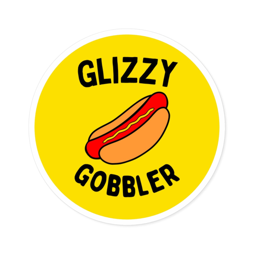 Glizzy Gobbler - Round Sticker, Indoor\outdoor - Yellow, Hotdog Fan ...