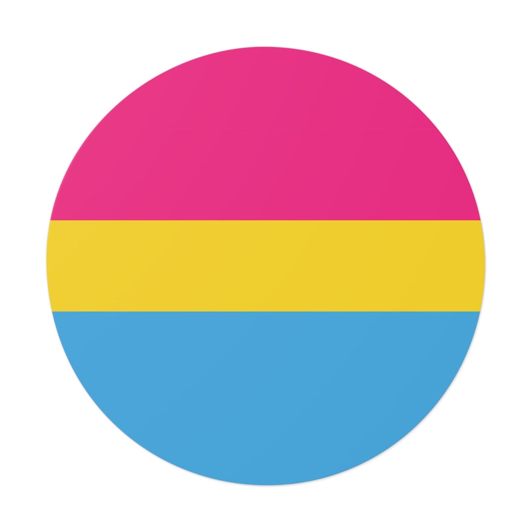 Pan/ Pansexual Pride Flag (round Vinyl Sticker, 5 Sizes) LGBTQIA+ Decal ...