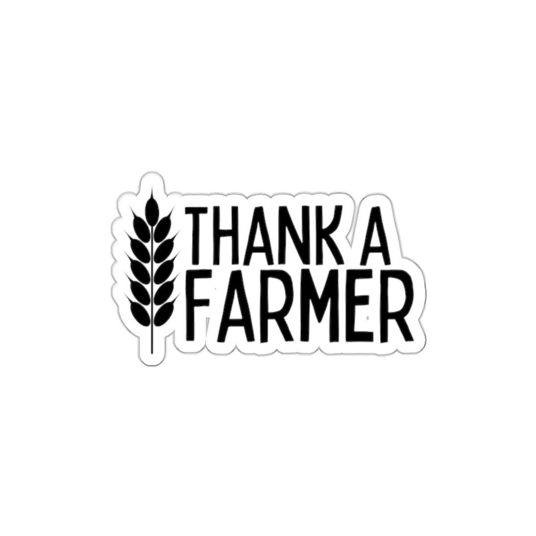Thank A Farmer (indoor/outdoor Vinyl Sticker) Black Font - Farming ...