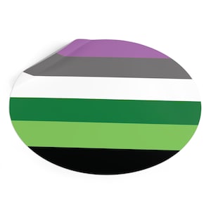 Aroace Pride Flag (round Vinyl Sticker) Aromantic Asexual LGBTQIA+ ...