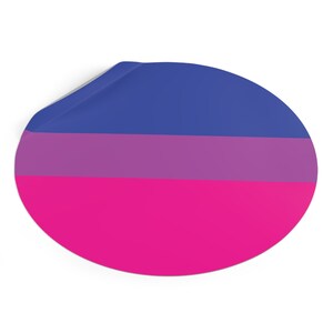 Bi/bisexual Pride Flag (round Vinyl Sticker, 5 Sizes) Lgbt/lgbtqia+ ...