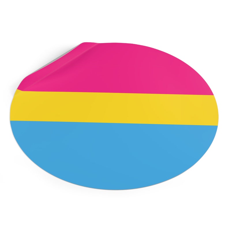 Pan/ Pansexual Pride Flag (round Vinyl Sticker, 5 Sizes) LGBTQIA+ Decal ...