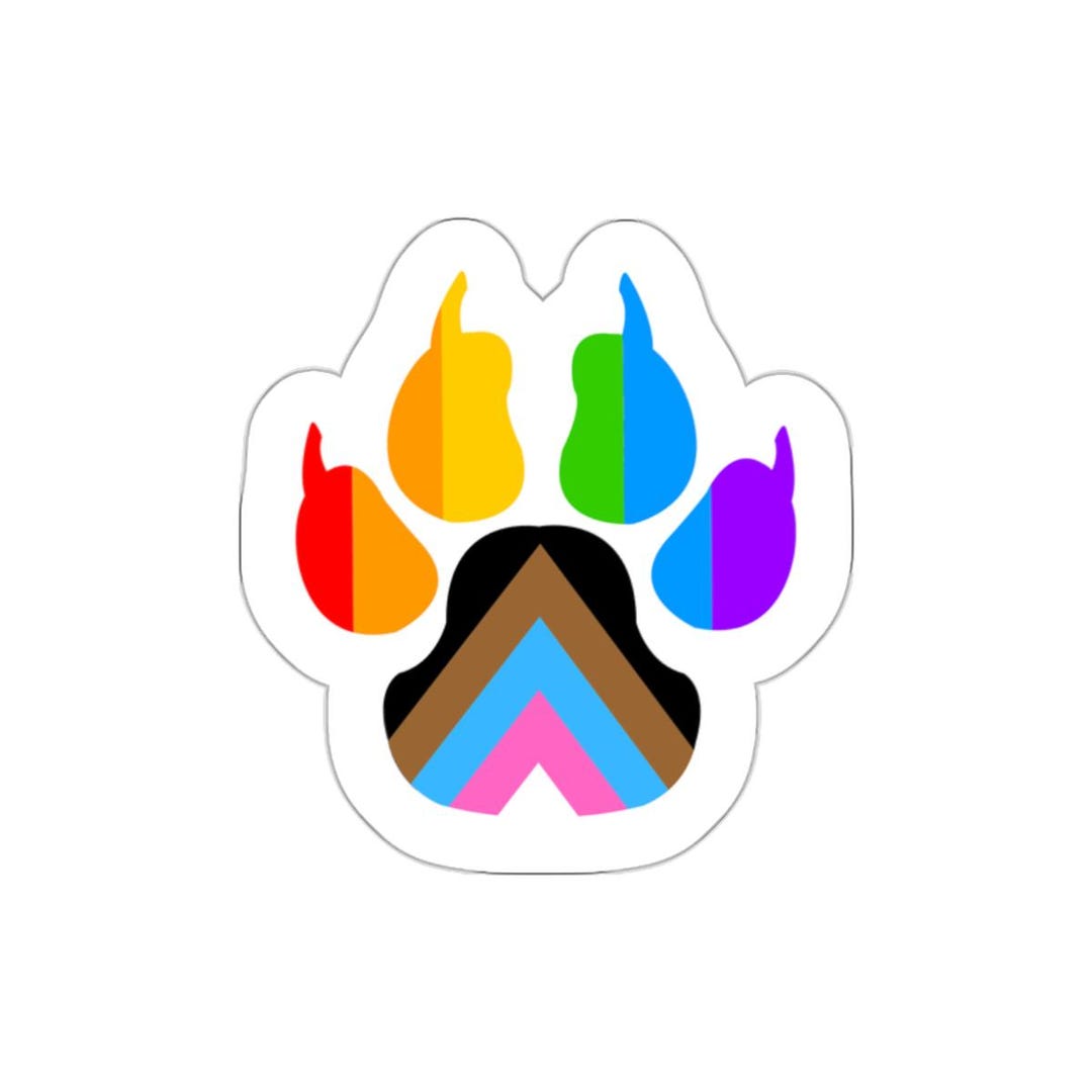 Furry LGBTQIA+ Pride Paw Flag Sticker (5 Sizes) Vinyl Die-cut Indoor ...
