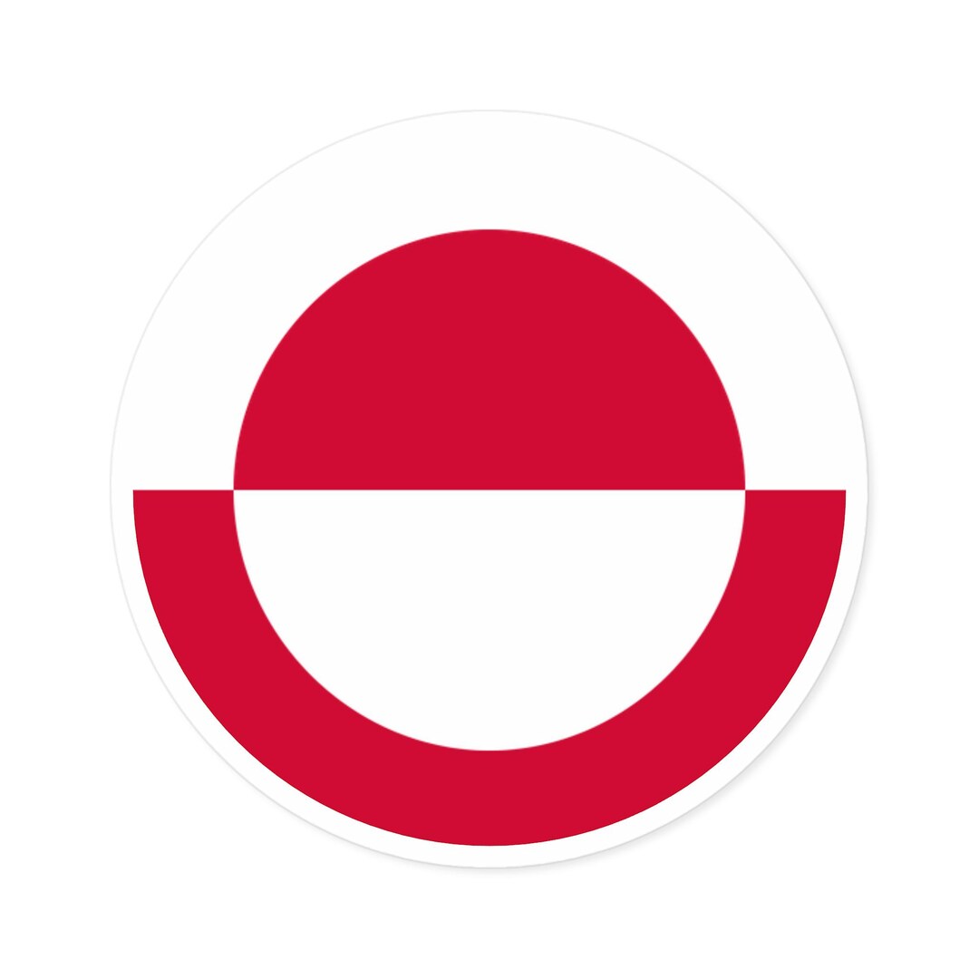 Greenland Flag - Round Sticker (5 Sizes) Indoor\outdoor - Souvenir ...
