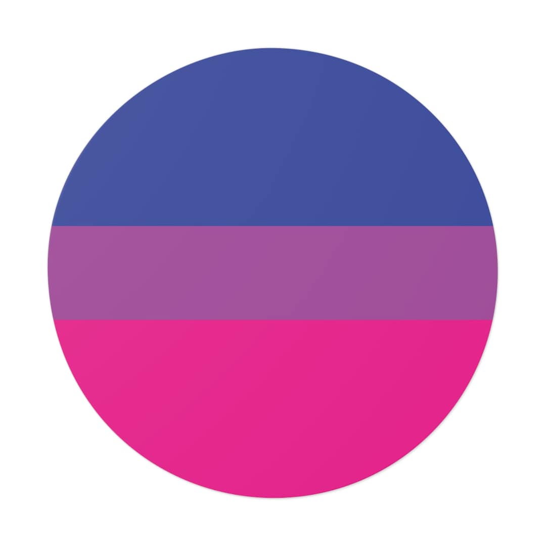 Bi/bisexual Pride Flag (round Vinyl Sticker, 5 Sizes) Lgbt/lgbtqia+ ...