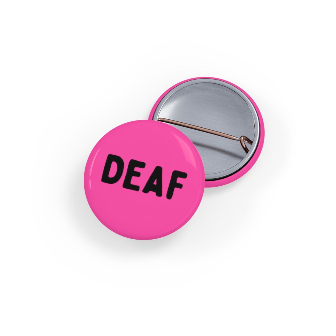 Deaf (pin/button/badge) - Pink - Hearing Loss, Hearing-impaired ...
