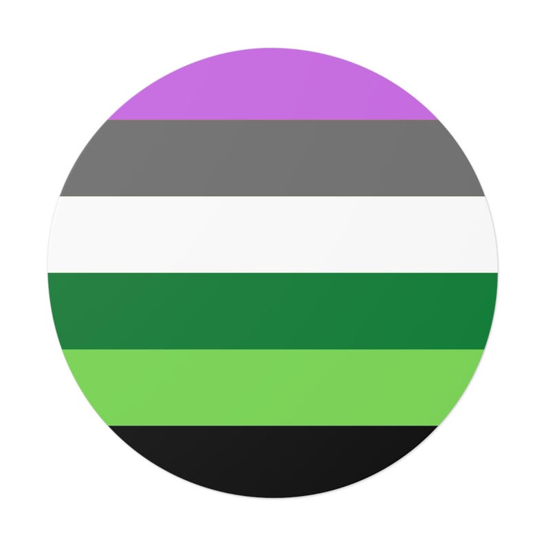 Aroace Pride Flag (round Vinyl Sticker, 5 Sizes) Aromantic Asexual ...