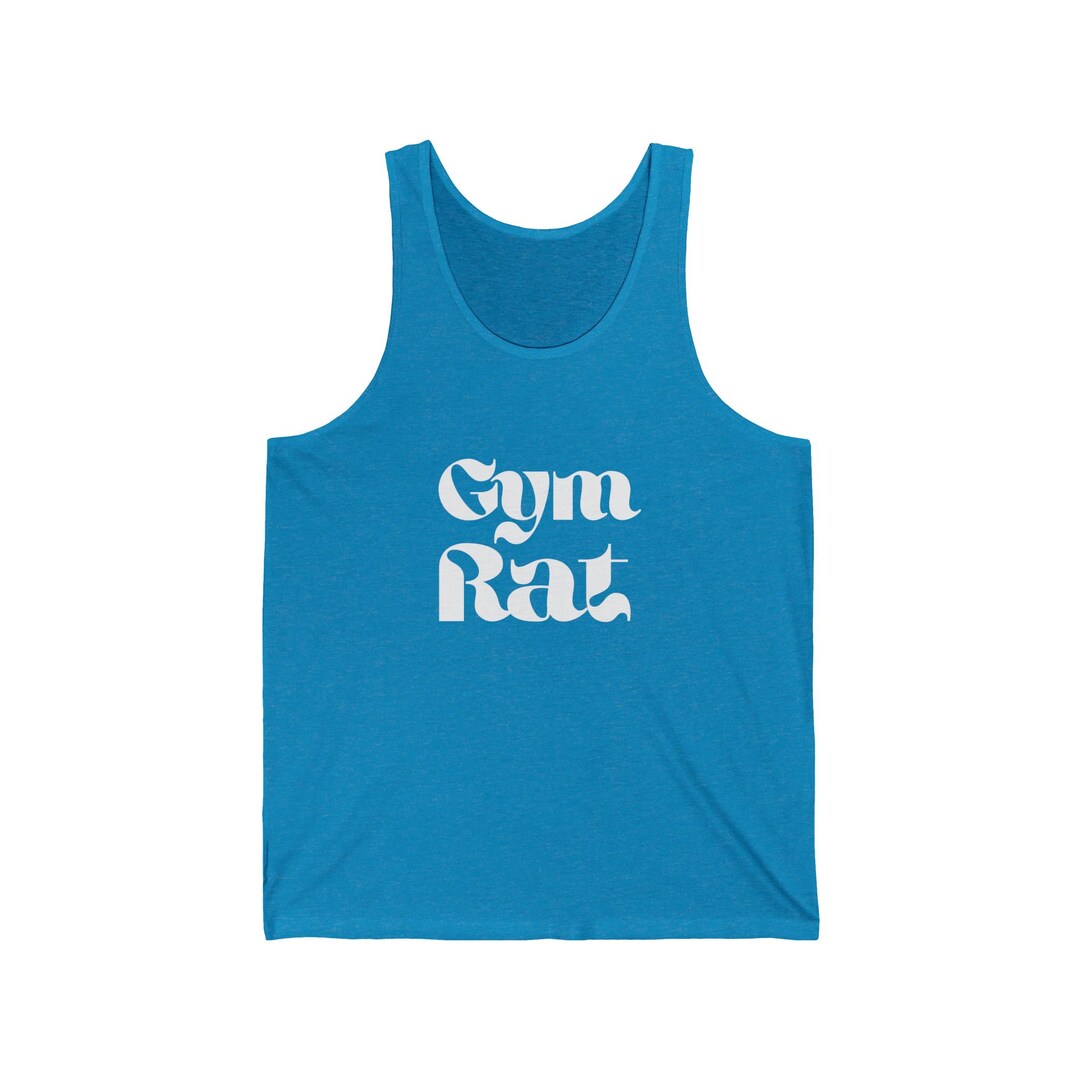 Gym Rat (jersey Tank Top) - White Font - Workout Fitness Weight-lifting ...