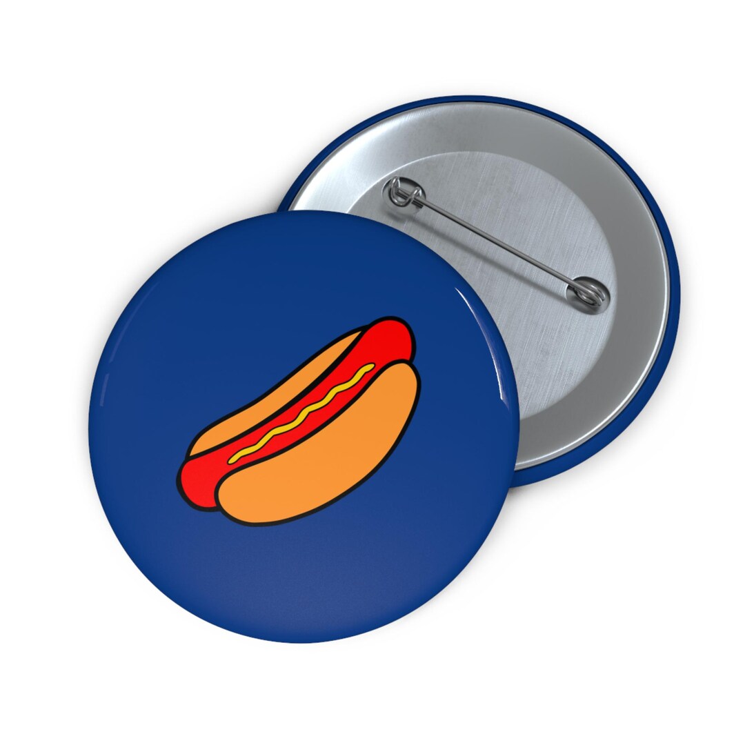 Hot Dog Pin/button - Navy Blue BBQ Accessory for Food Lovers, Grill ...