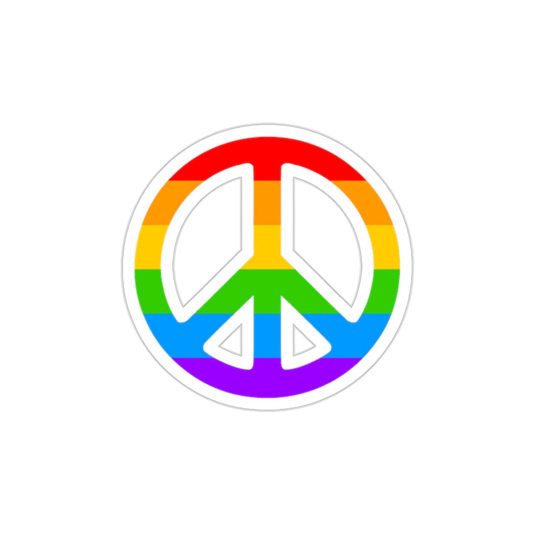 Rainbow Peace Sign Sticker - Etsy
