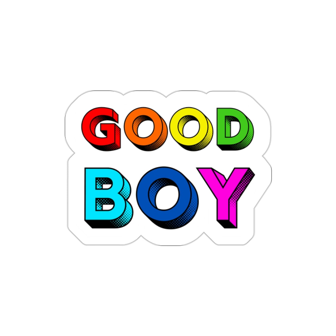 Good Boy Sticker - Indoor/outdoor Vinyl Matte Die-cut, Rainbow Font ...