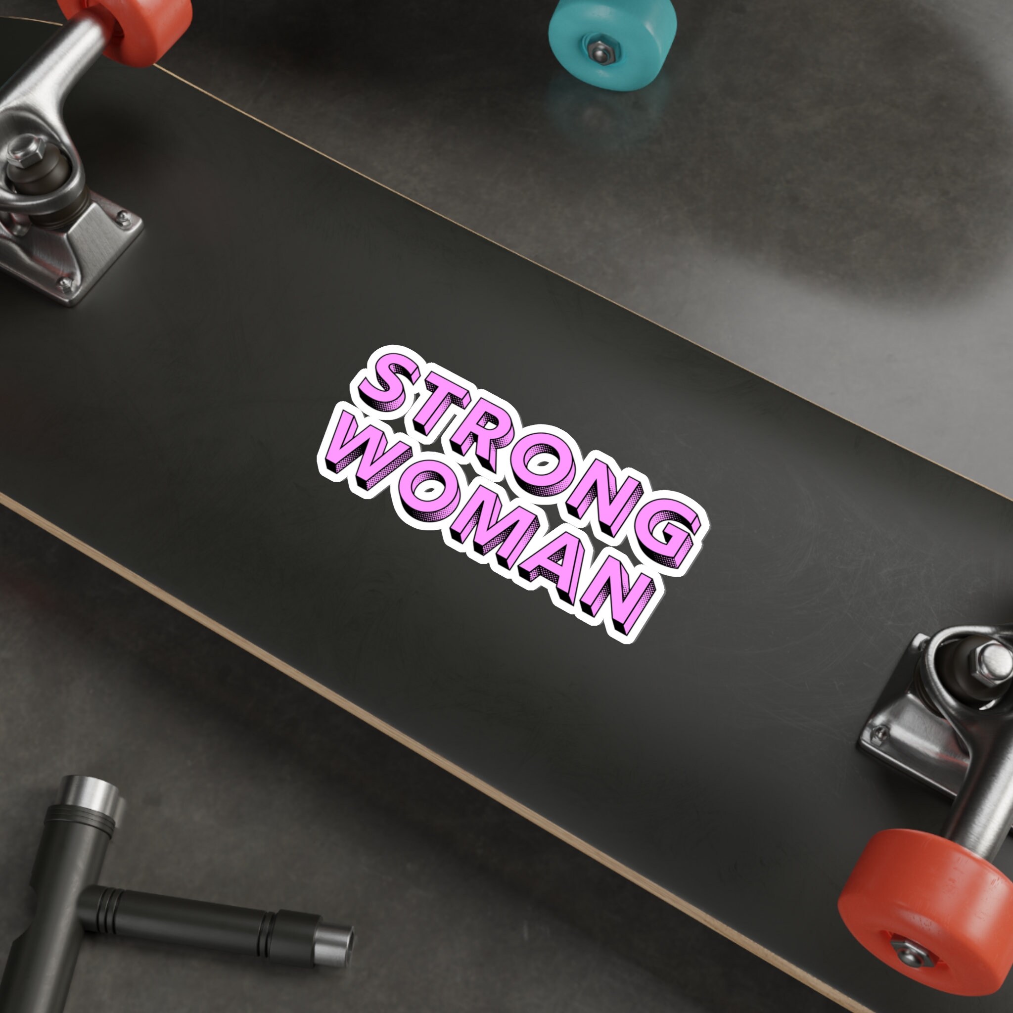 Strong Woman - Pink Blocky Font (die-cut Sticker) - Etsy
