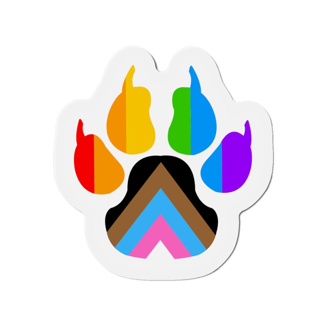 Furry LGBTQIA Pride Paw Flag Magnet Die-cut Furry Pride Paw Pad, LGBTQ ...