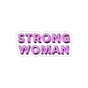 Strong Woman - Pink Blocky Font (die-cut Sticker) - Etsy