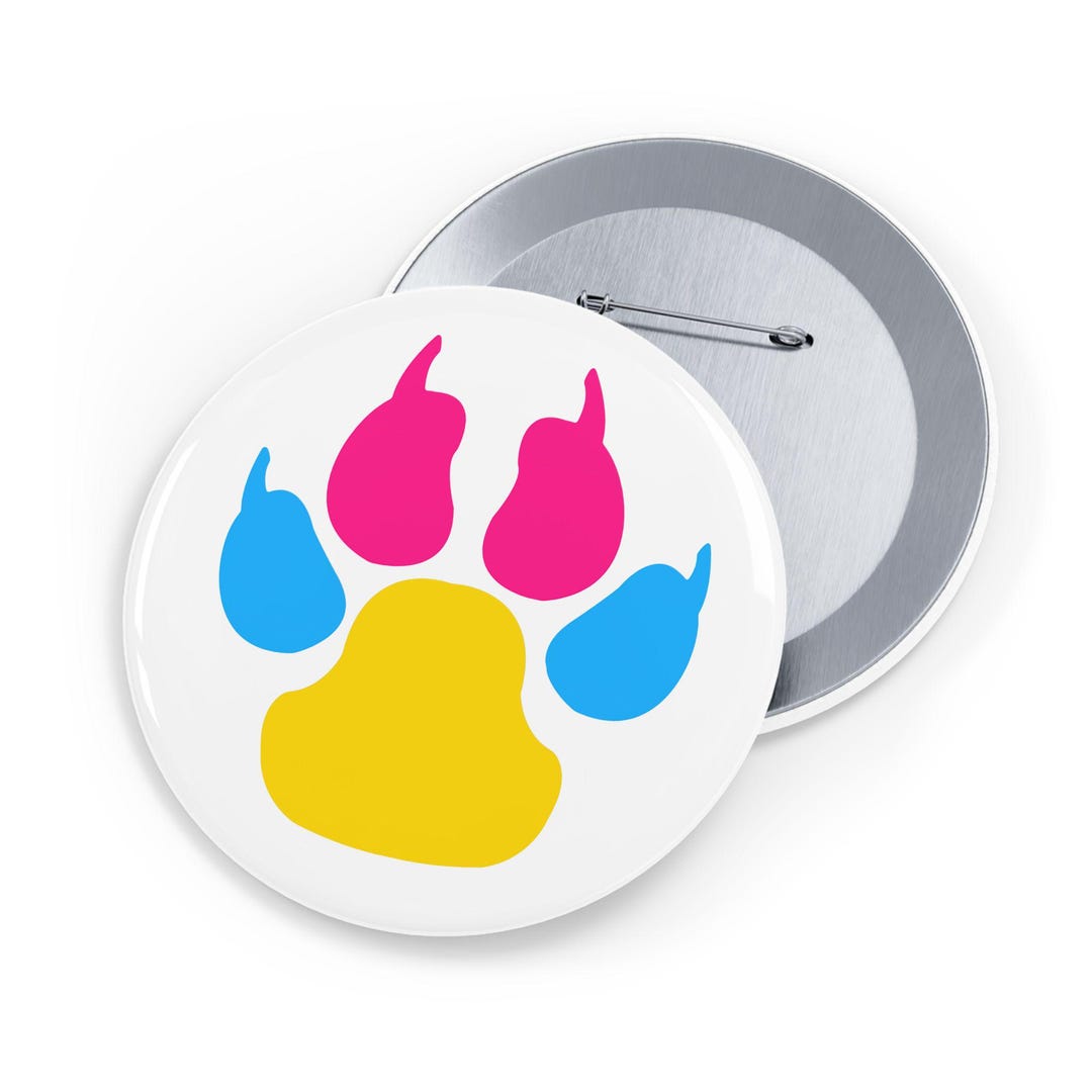 Pan/pansexual Pride Paw Flag (pin/badge) Furry, LGBT Lgbtia, Fursuiter ...