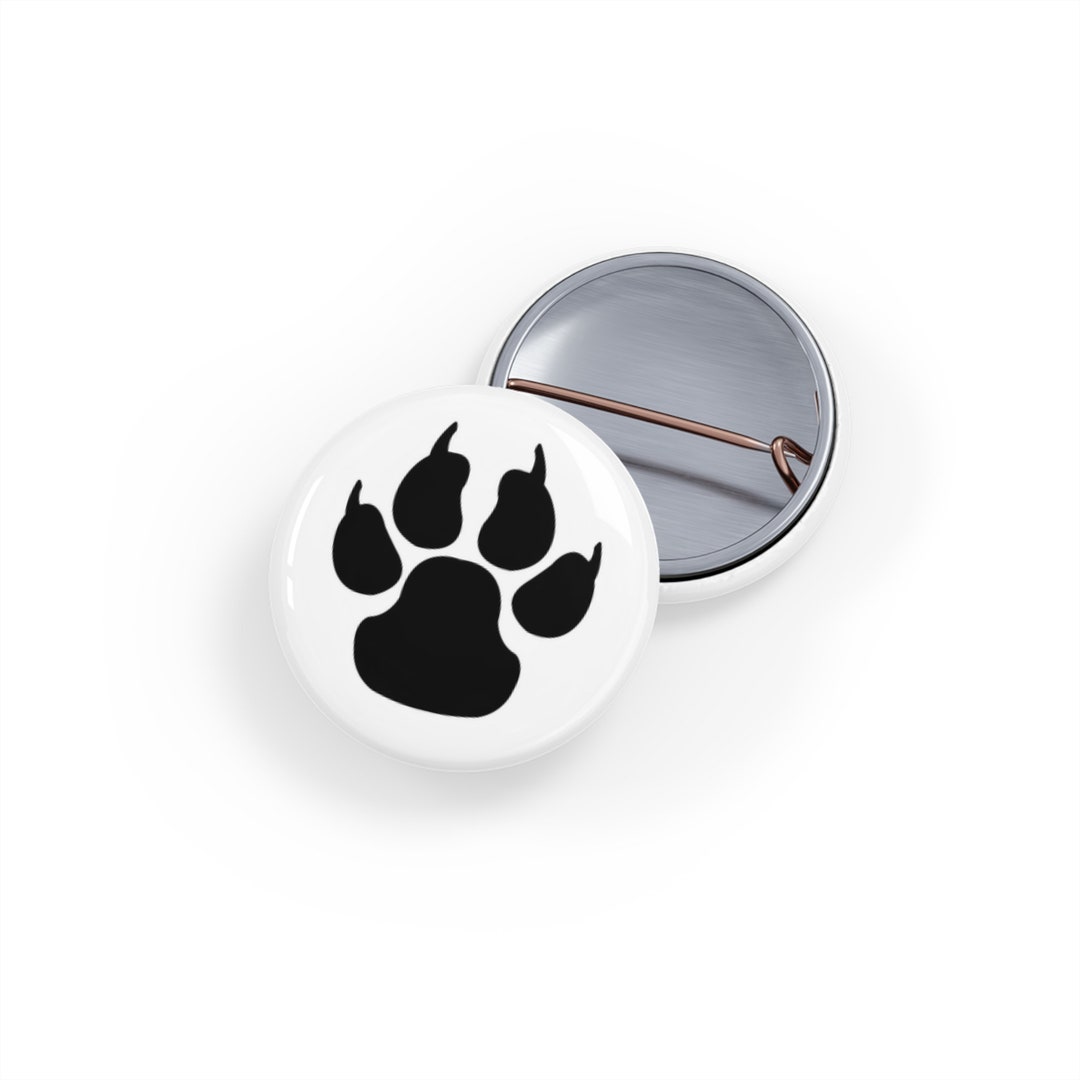 Furry Paw Pad (round Pin/button) - White - Paw-print - Etsy