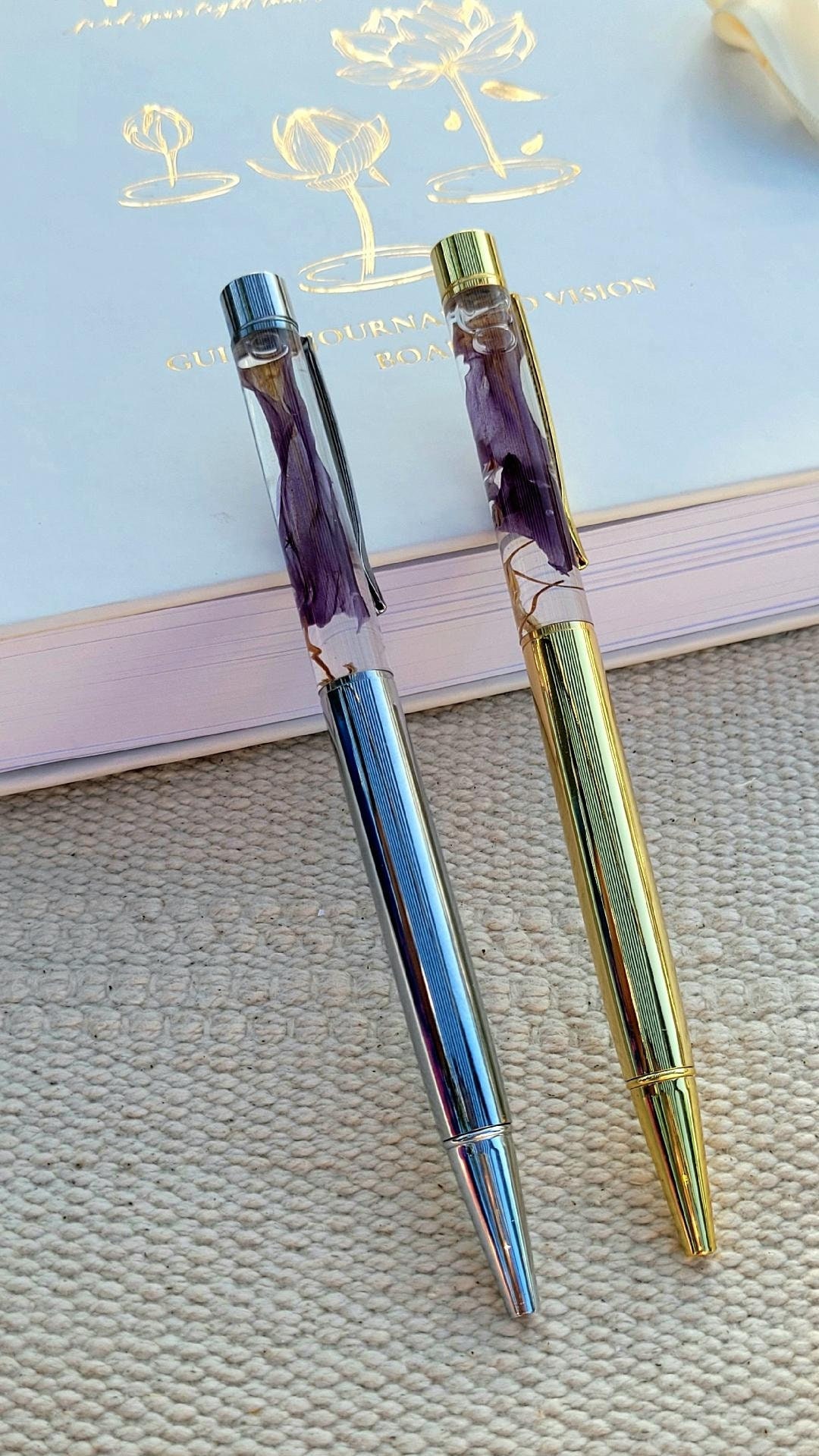Luxury Pen Floating Lotus Flower Ballpoint Pen Lotus Flower Stationary ...