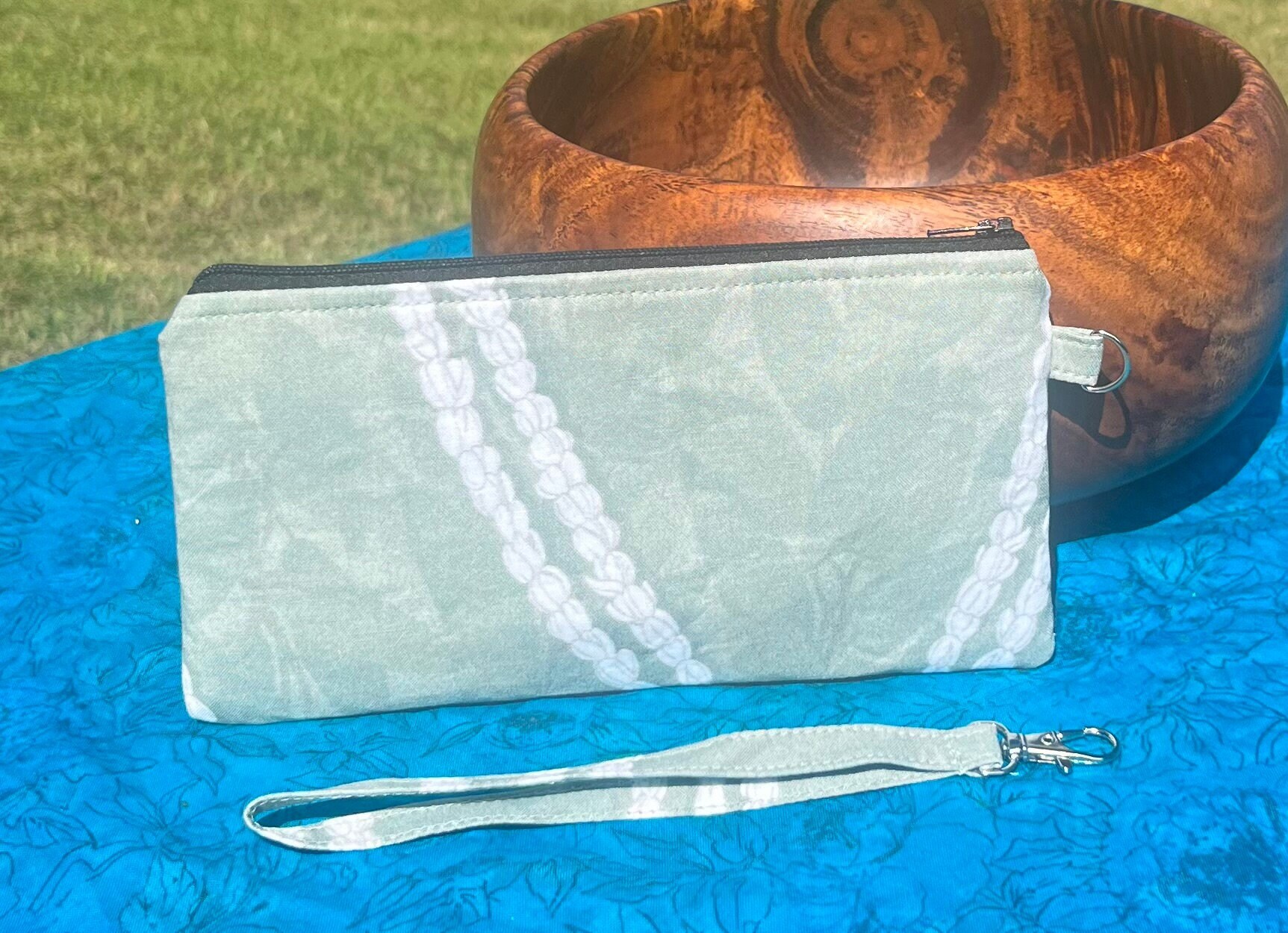 Medium-sized Zippered Pouch With Wrist Strap, Key Fob, iPhone Holder ...