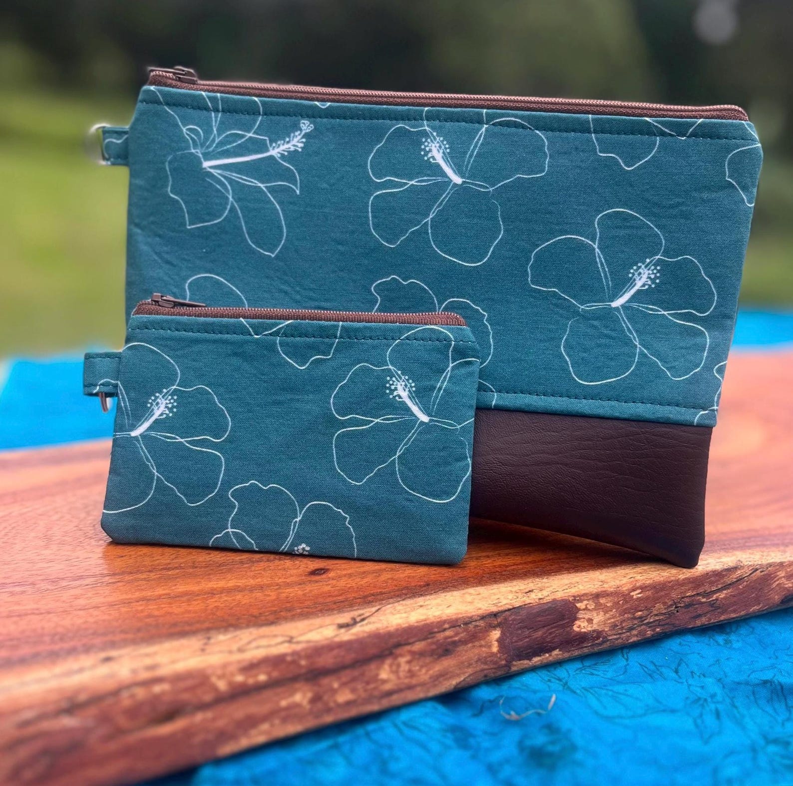 Hawaiian Clutch, Coin Purse, Key Fob Wristlet, Hibiscus Flower, Small ...