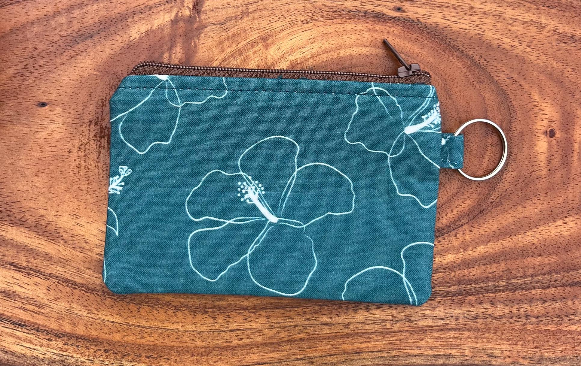 Hawaiian Clutch, Coin Purse, Key Fob Wristlet, Hibiscus Flower, Small ...