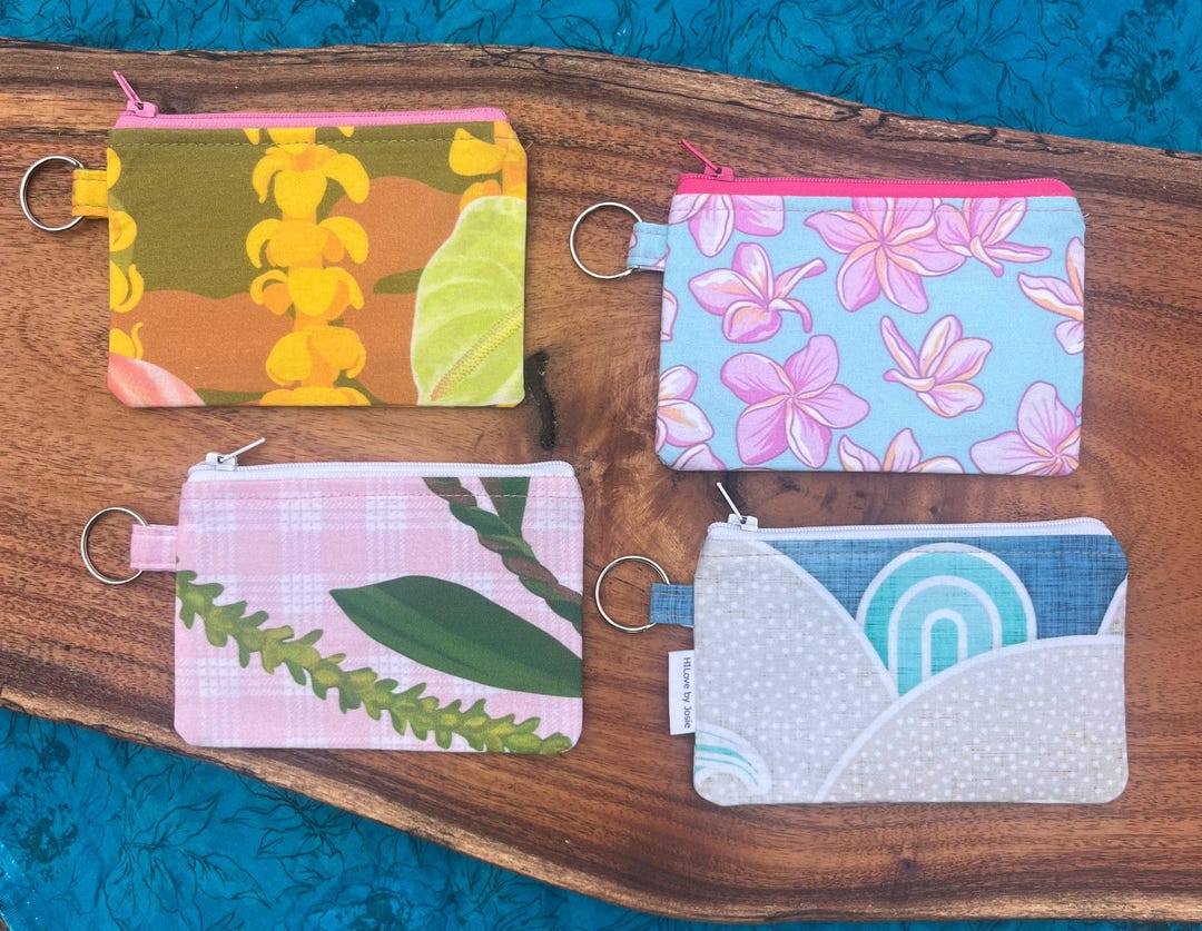 Hawaiian Coin Purse, Hawaiian Zipper Pouch, Hawaii Gift Card Wallet ...