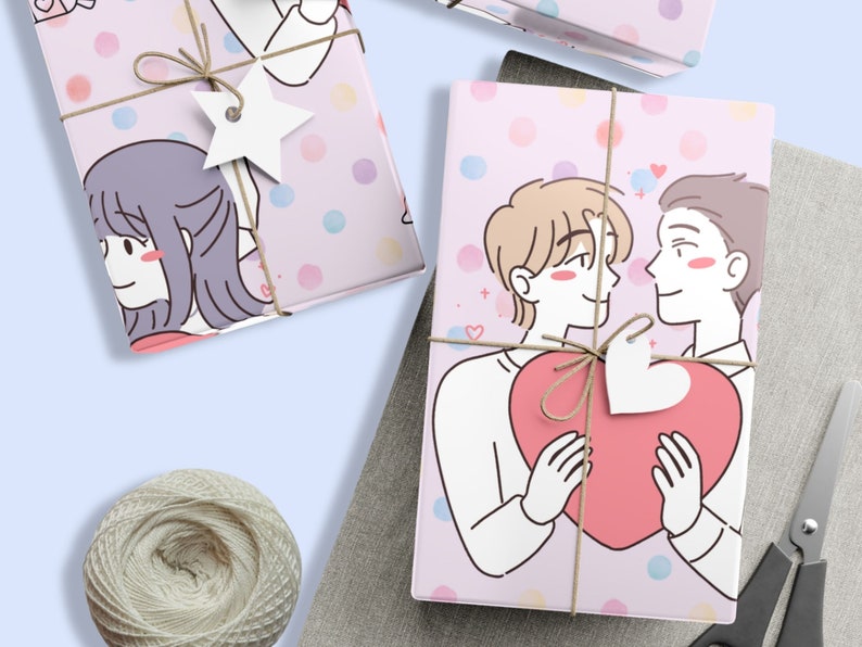 Sweet BL & GL Gift Wrap, Yaoi and Yuri Wrapping Paper, Manhwa Manga ...