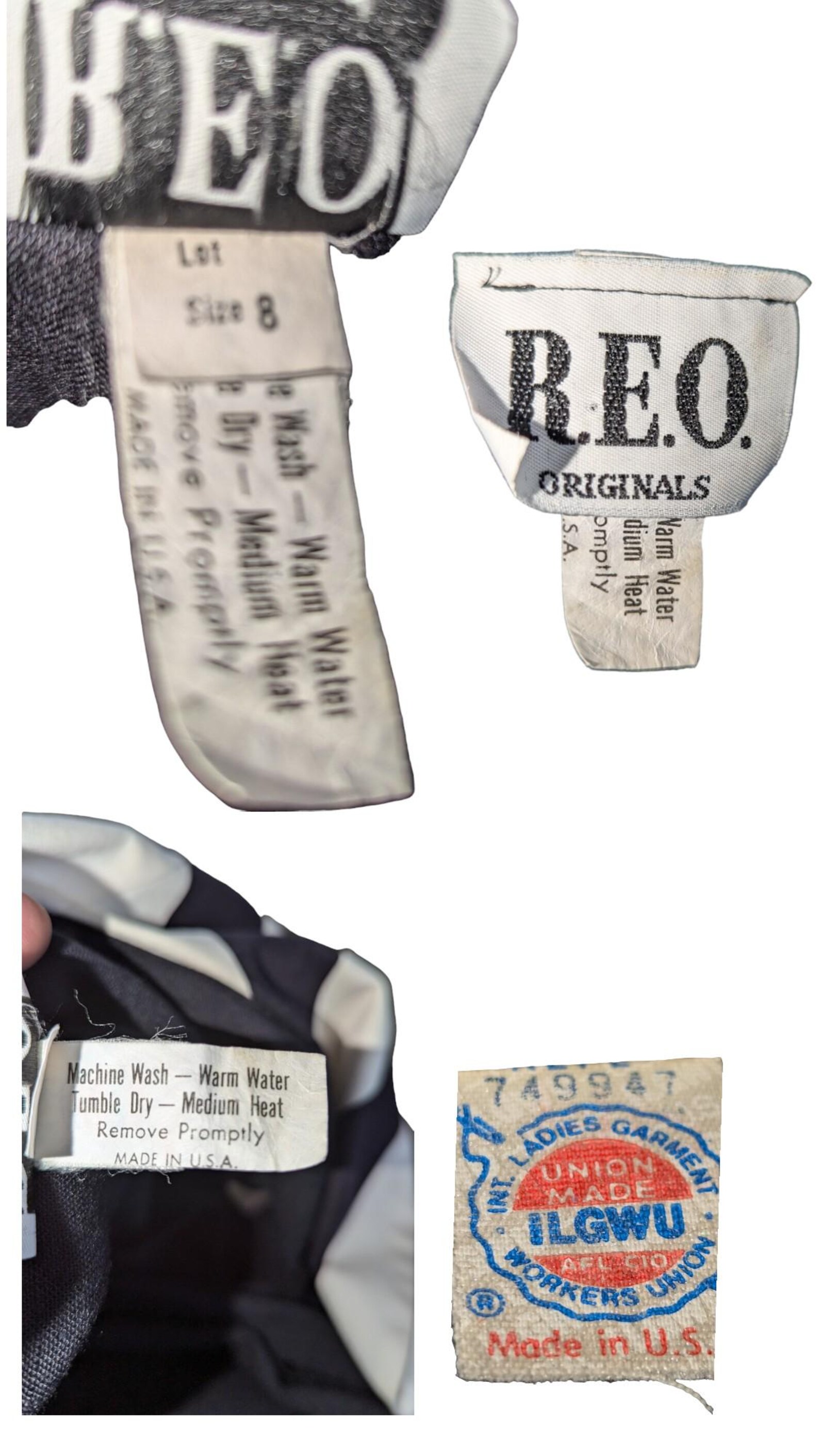 REO Originals Dress Union Made Vintage Sailor Style Extra Wide Collar ...