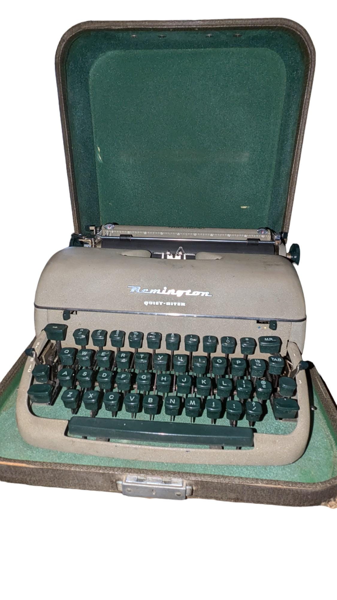 Remington Rand Quiet-riter Miracle Tab Green Typewriter W/ Case Vintage - Etsy