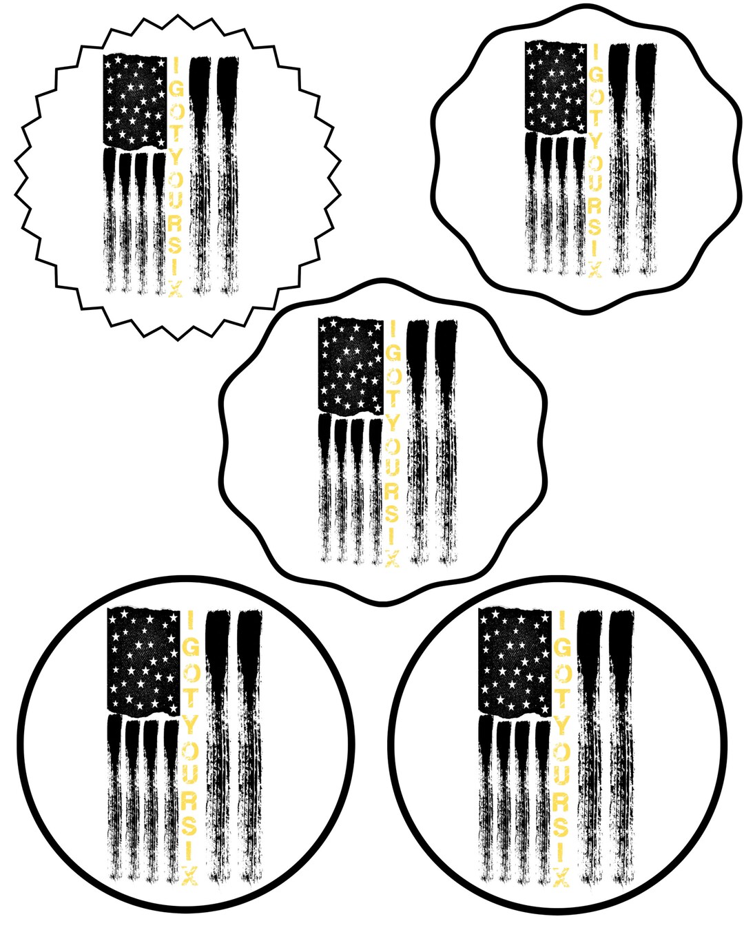 911 Dispatcher Flag Sticker SVG I Got Your Six SVG Thin Gold - Etsy