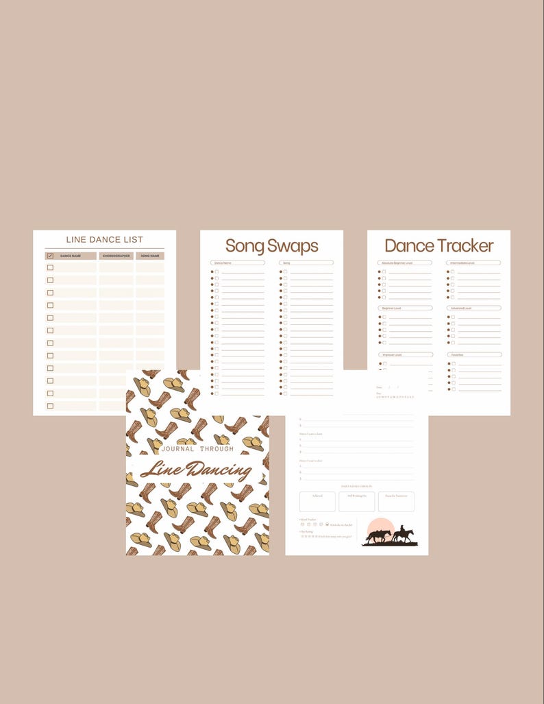 Line Dance Journal: Printable Planner, Habit Tracker (digital Download ...