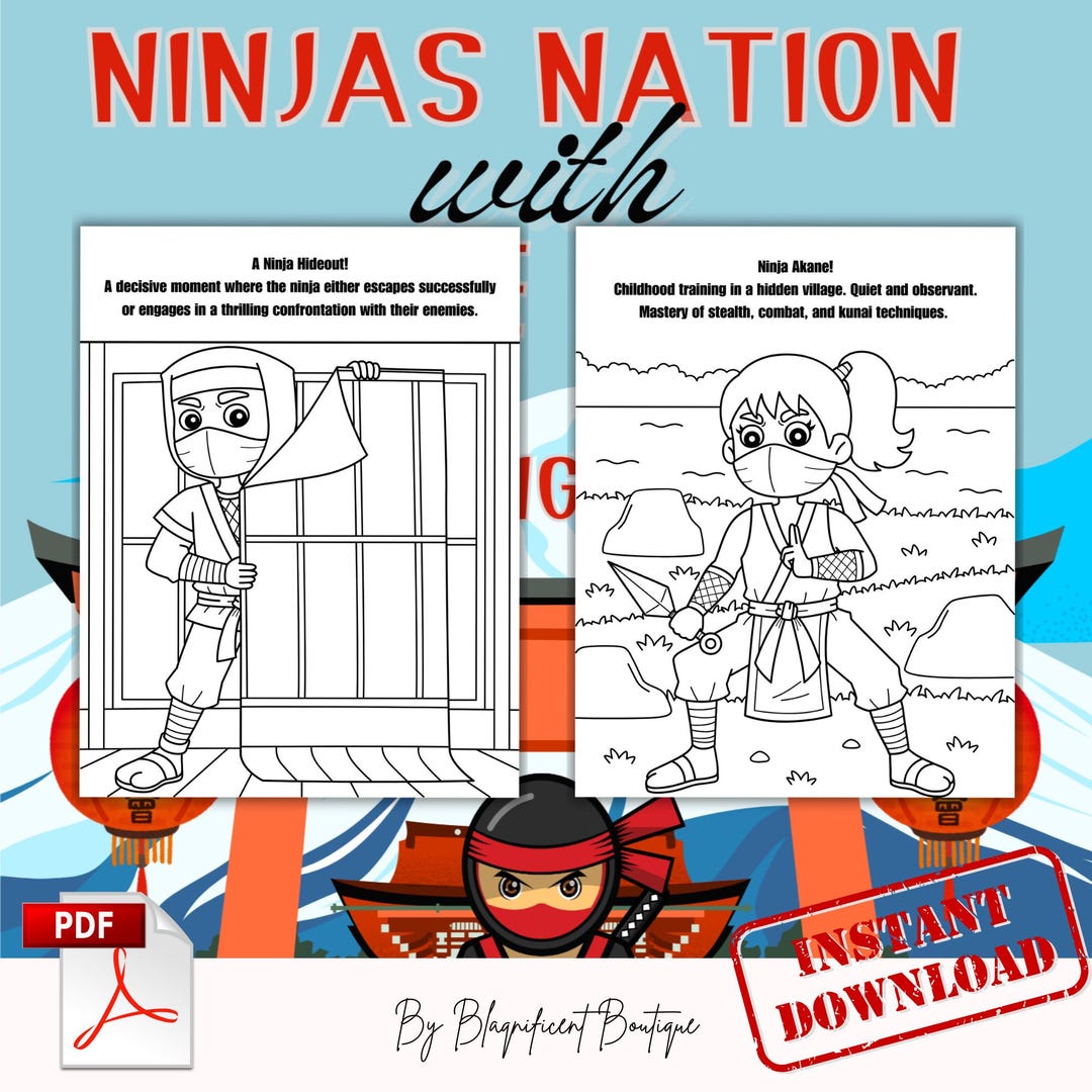 Ninjas Nation With Brave Story Coloring Pages, Ninja Warriors Kids ...