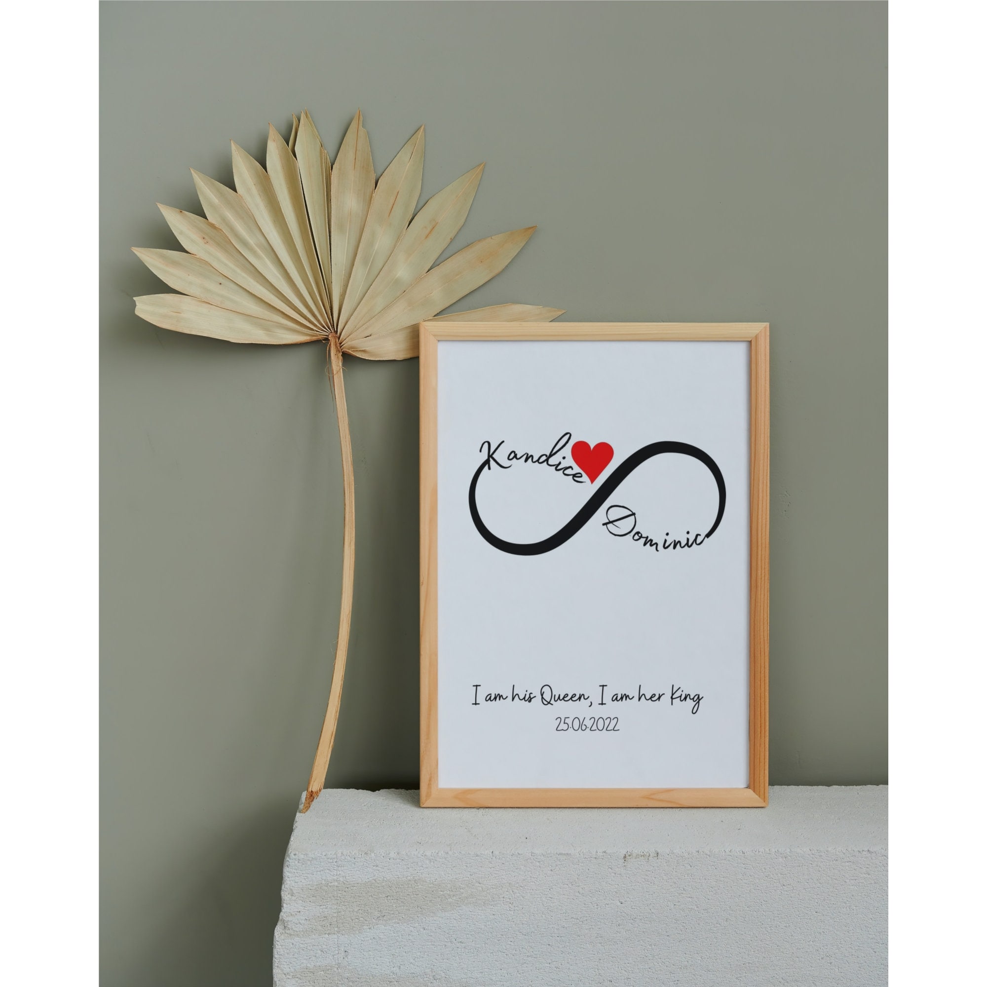 Infinity Symbol Wall Art Couples Names Wall Art Office Decor ...