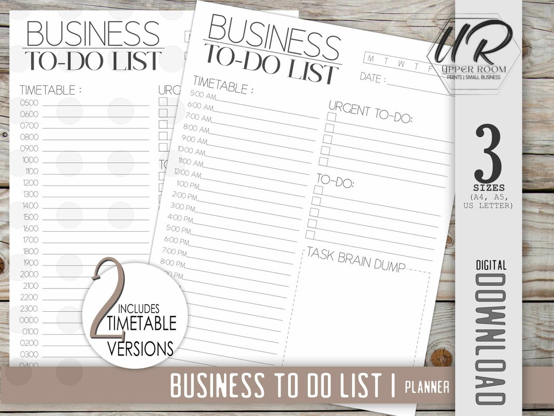 To Do List Template, Business to Do List Template, to Do List, 24-hour ...