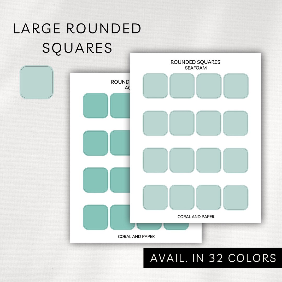 ROUNDED SQUARES - Planner Stickers | Minimalist Planning | Squares ...