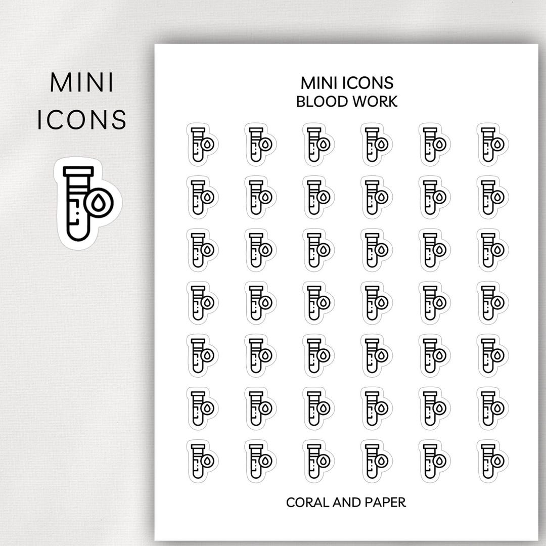 Blood Work Mini Icons | Medical Appointments Icons | Blood Tests ...