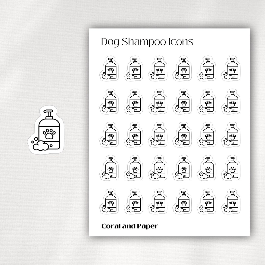 DOG SHAMPOO Mini Icon Stickers Minimalist Planner Stickers Functional ...