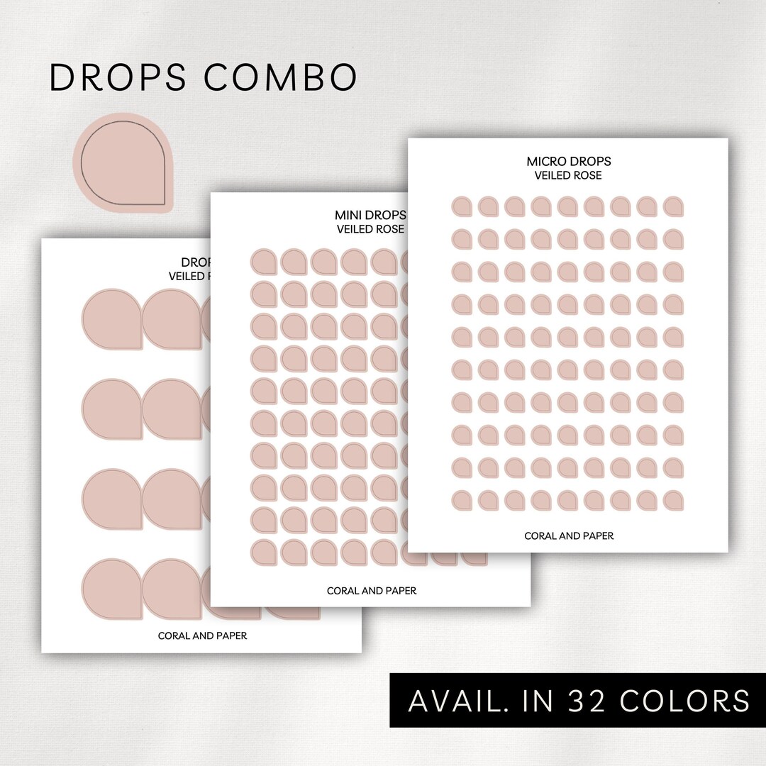 TRANSPARENT DROPS Combo Pack | Planner Stickers | Minimalist Stickers ...